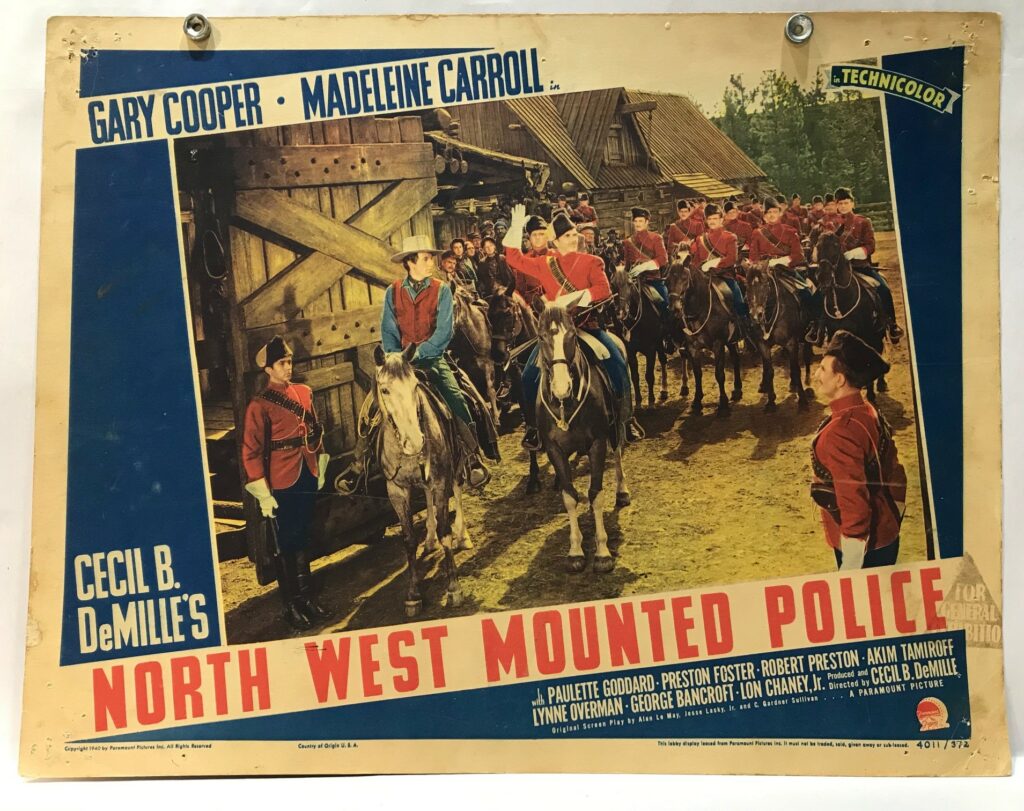 ORIGINAL LOBBY CARD - NORTH WEST MOUNTED POLICE (d) - 1940 - title card ...