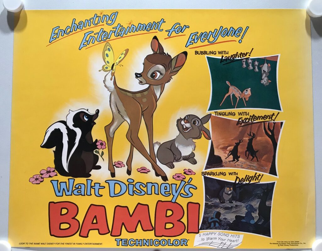 ORIGINAL LOBBY CARDS - BAMBI - Walt Disney's - 1975 - set of 8 plus ...