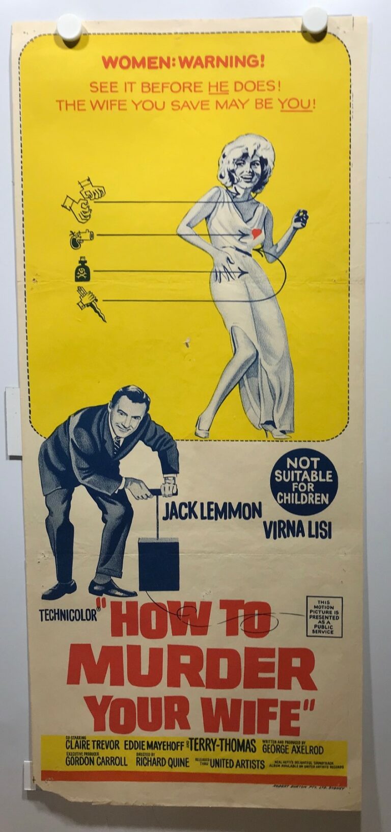 ORIGINAL DAYBILL MOVIE POSTER - HOW TO MURDER YOUR WIFE - Jack Lemmon ...
