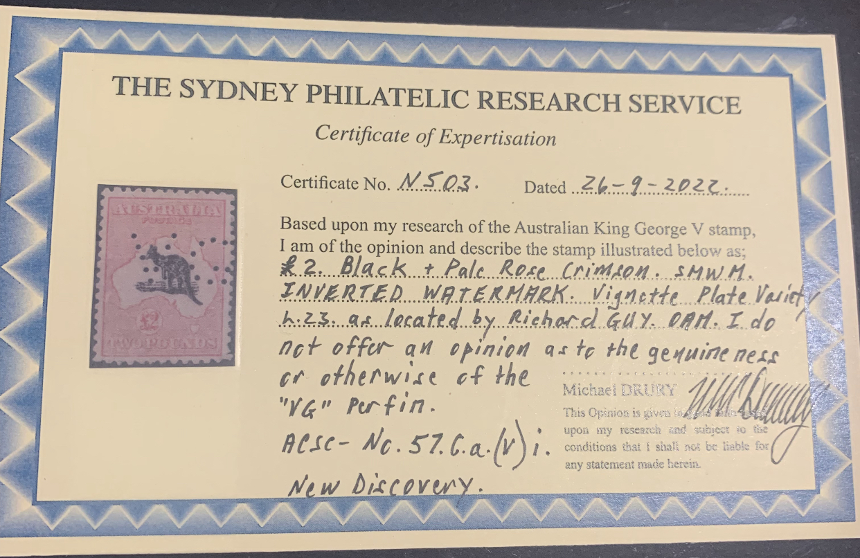 STAMP - AUSTRALIAN KANGAROO - RARE - TWO POUND STAMP WITH INVERTED ...