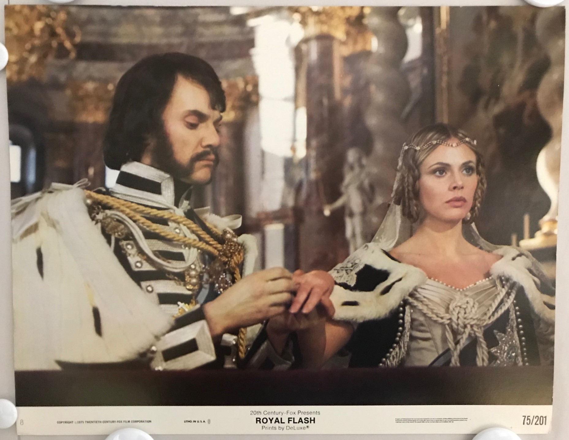 ORIGINAL LOBBY CARDS - ROYAL FLASH - 1975 - set of 8 - Malcolm MCDowell, Britt Ekland, Oliver ...