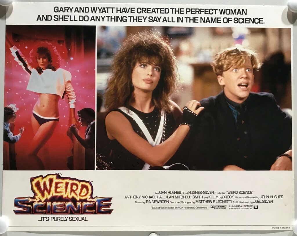 ORIGINAL LOBBY CARDS - WEIRD SCIENCE - 1985 - set of 8 - Christopher Walken, Robert Downey Jr ...