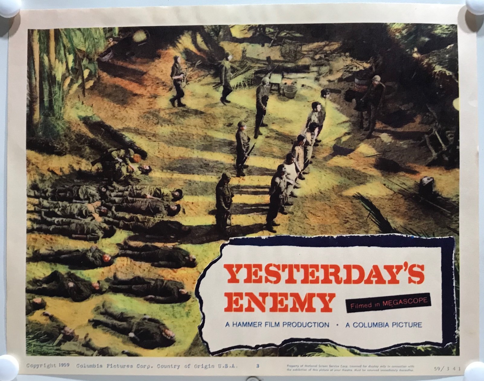 ORIGINAL LOBBY CARDS - YESTERDAY'S ENEMY -1959 - set of 8 - Stanley ...
