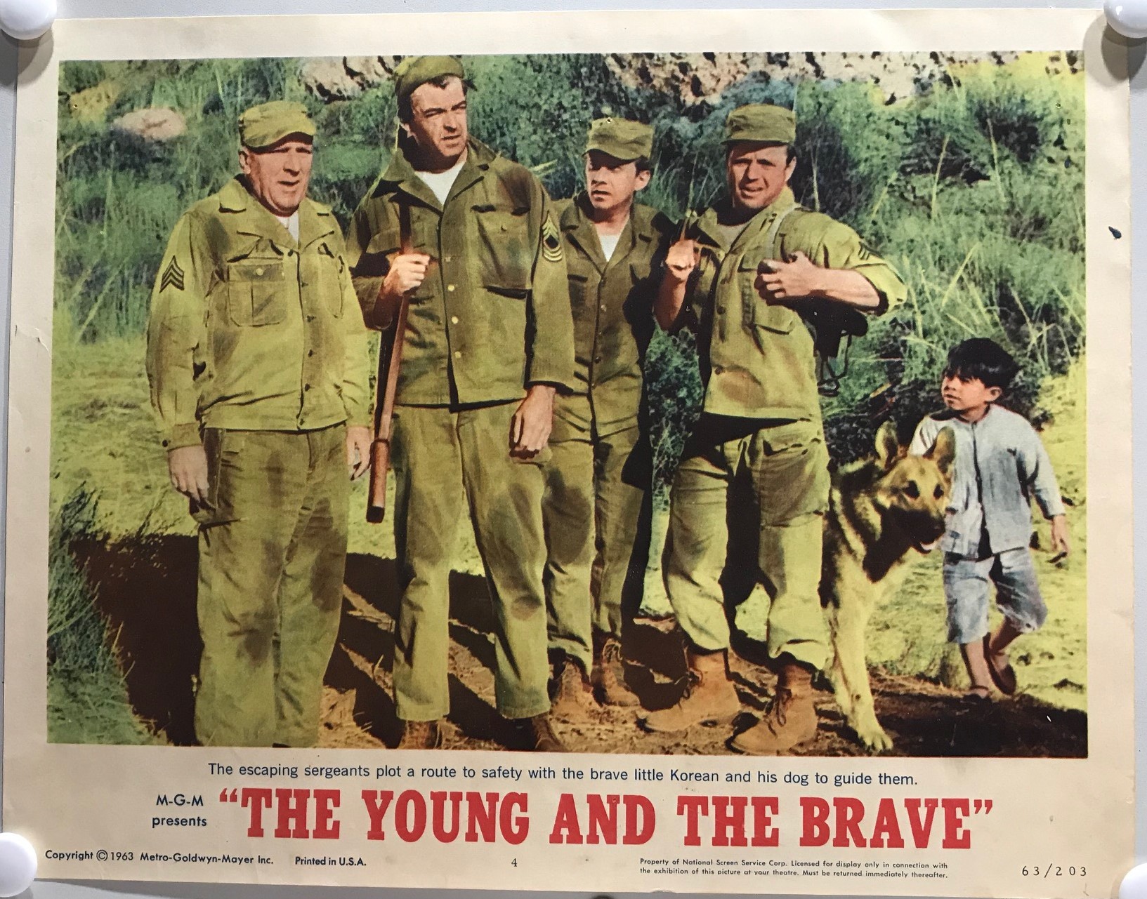 ORIGINAL LOBBY CARDS - THE YOUNG AND THE BRAVE - 1963 - set of 8 - Rory ...