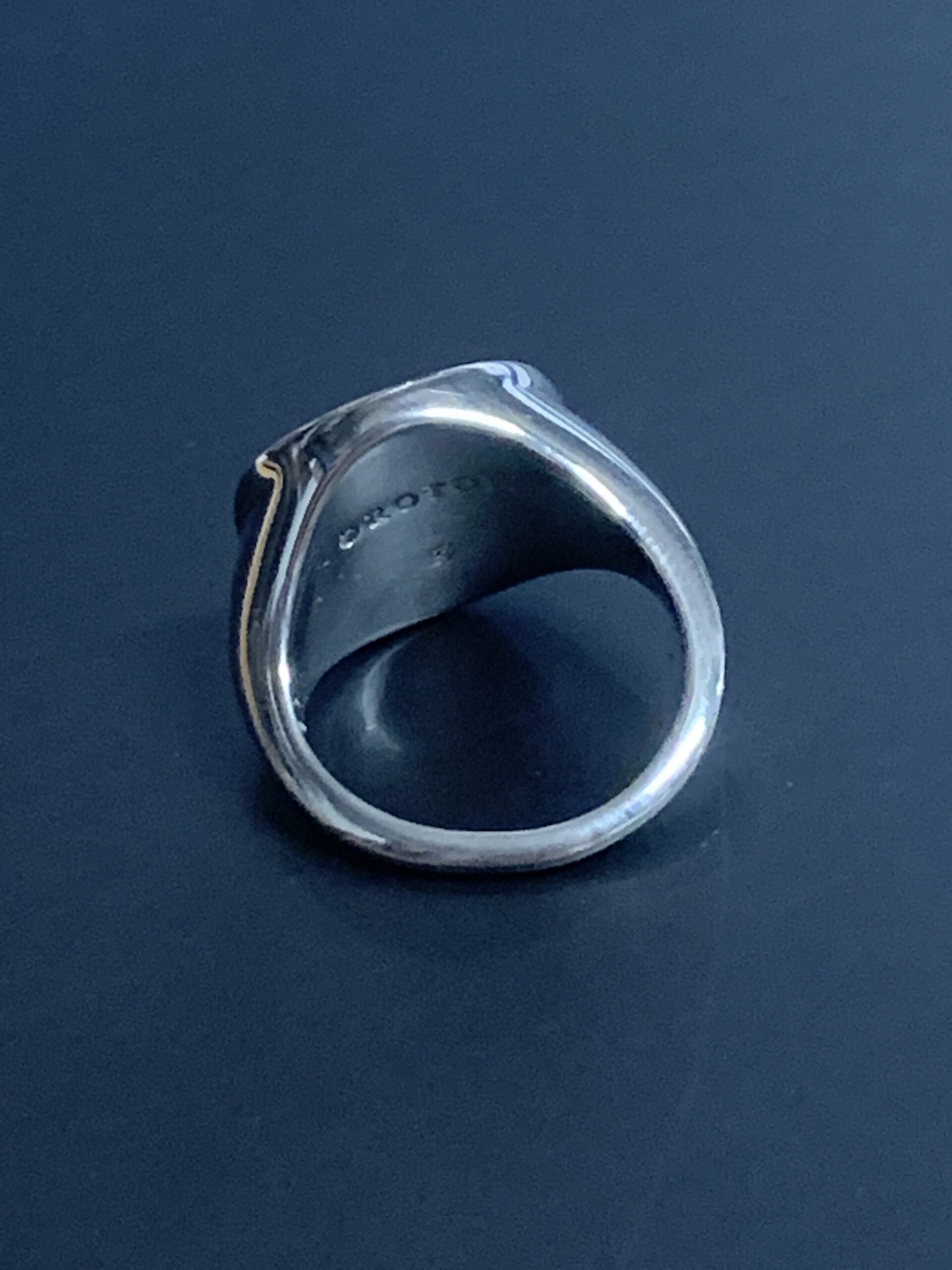 MENS SIGNET RING - SILVER RING - WITH CUSHIONED FLAT FACE - OROTON ...