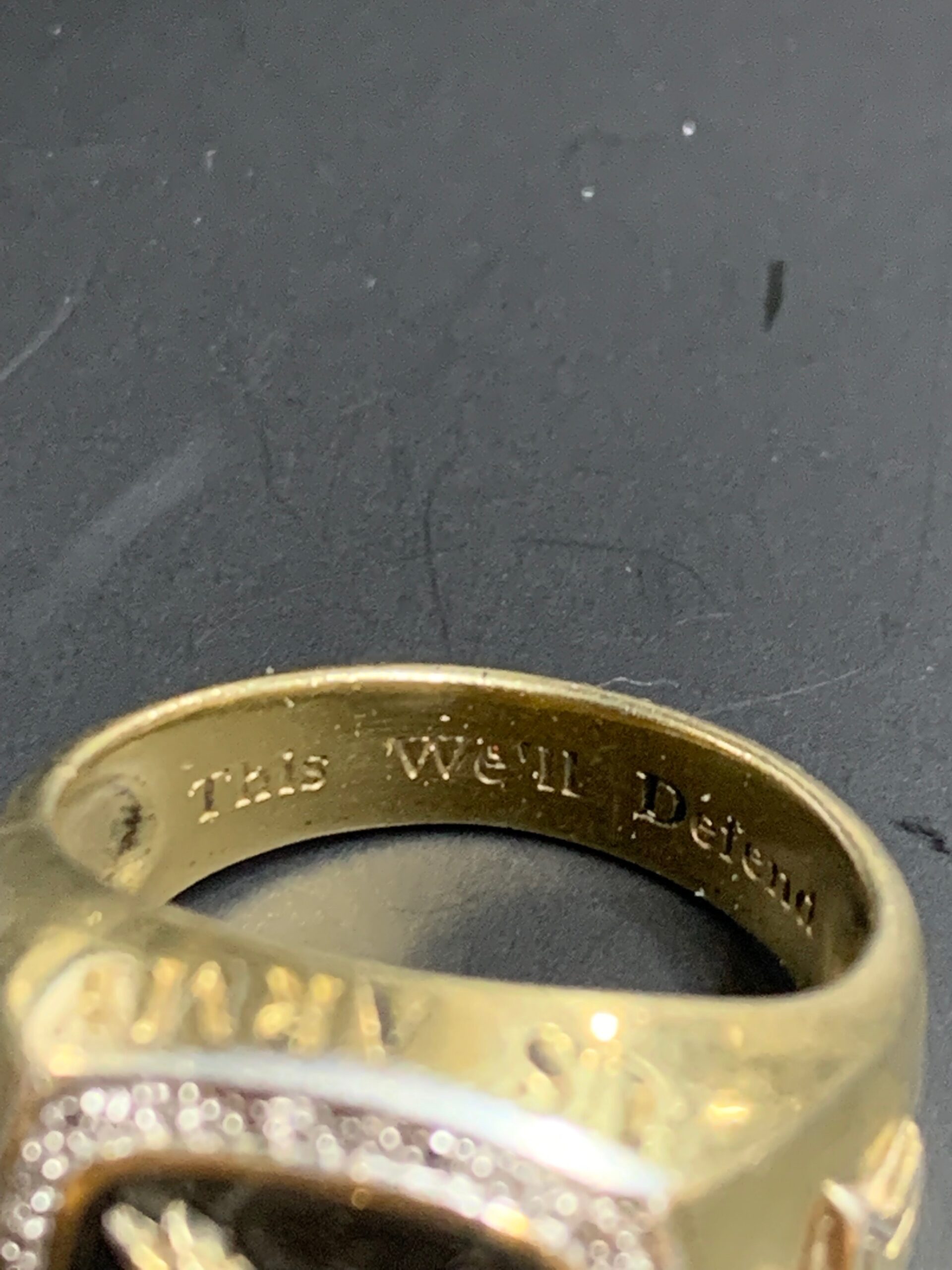 MENS RING - STERLING SILVER GOLD PLATED US ARMY RING - THIS WE'LL ...