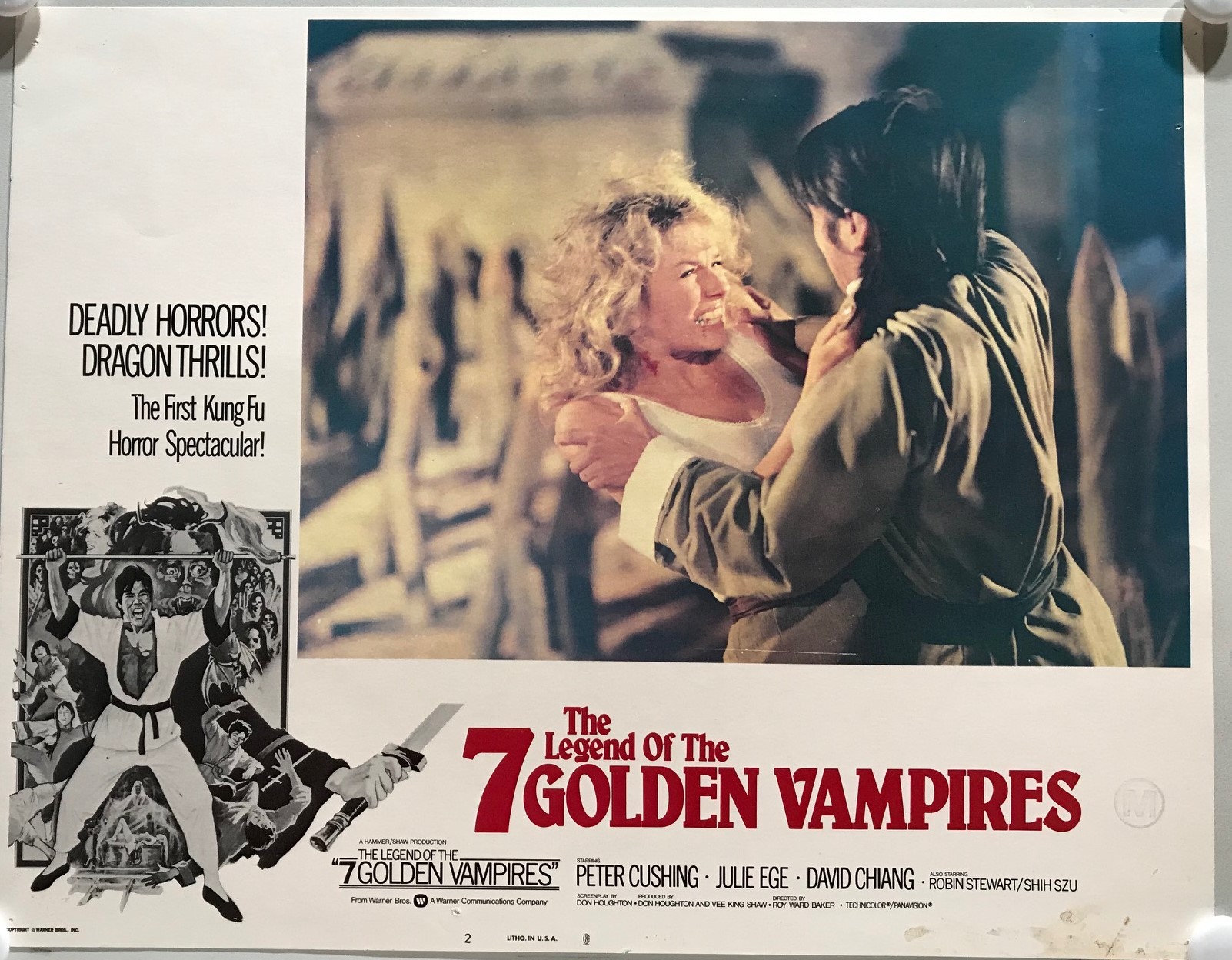 ORIGINAL LOBBY CARDS - THE LEGEND OF THE 7 GOLDEN VAMPIRES - 1974 - set ...