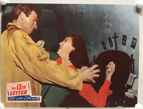 ORIGINAL LOBBY CARDS - THE 13TH LETTER - 1951 - set of 8 - Linda ...
