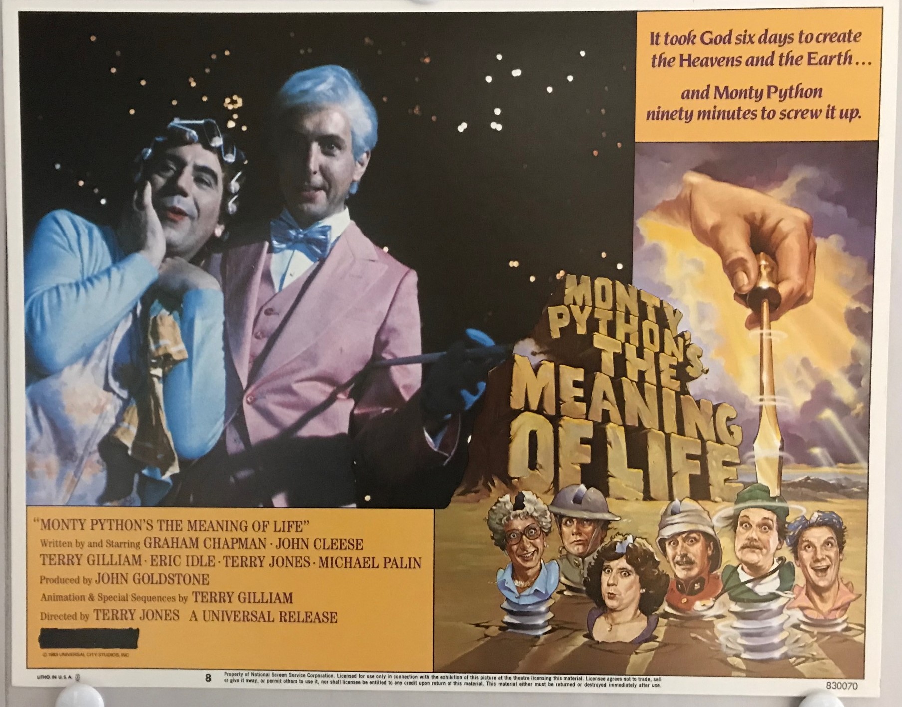 ORIGINAL LOBBY CARDS - MONTY PYTHON'S THE MEANING OF LIFE - 1983 - set ...