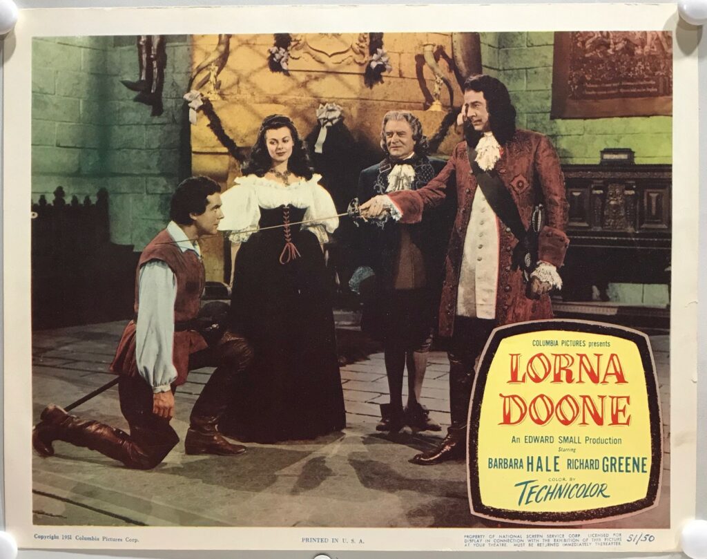 ORIGINAL LOBBY CARD - LORNA DOONE - 1951 - key card - Barbara Hale ...