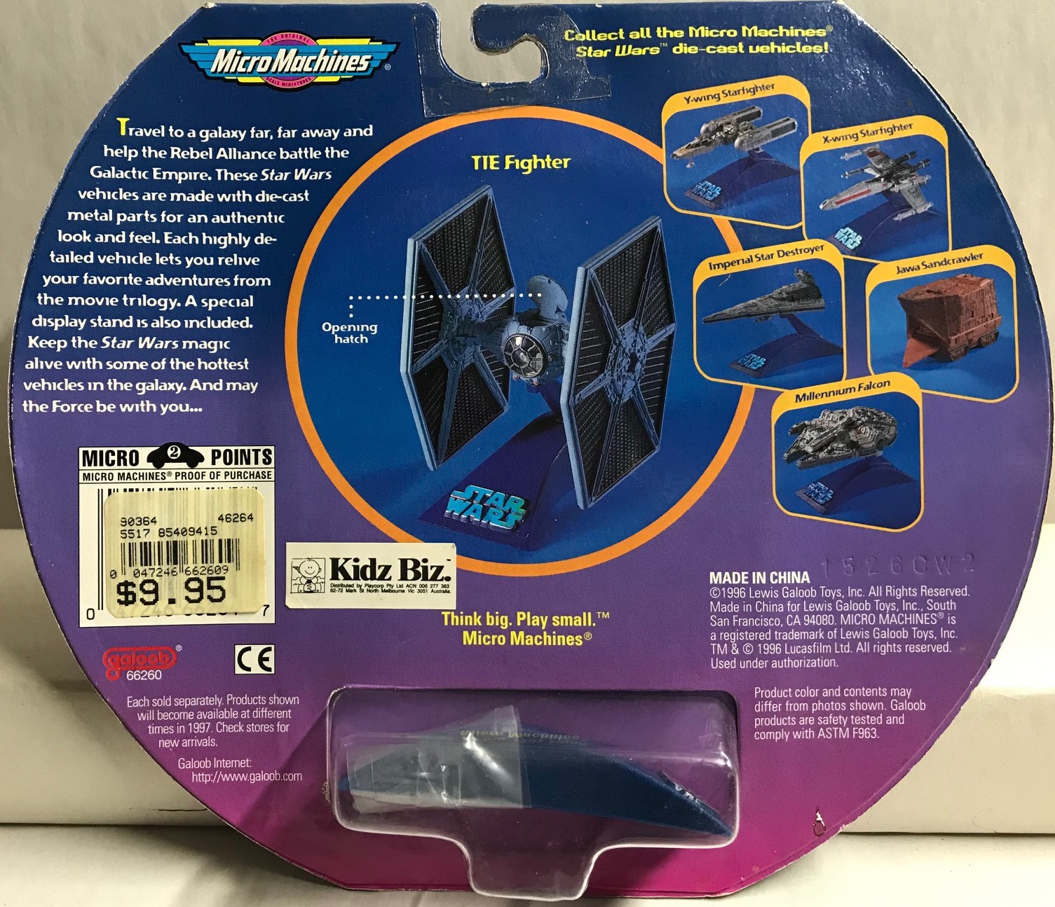 STAR WARS - GALOOB MICRO MACHINES - TIE FIGHTER - Die Cast Metal ...