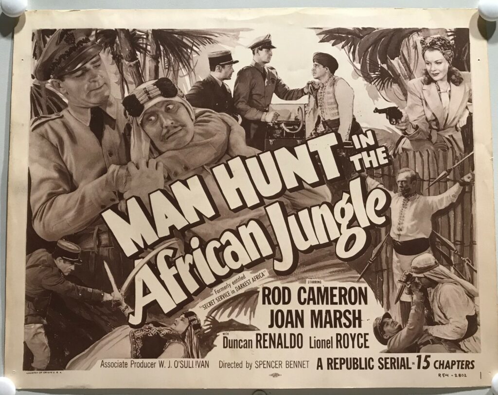 ORIGINAL SERIAL LOBBY CARD - MAN HUNT IN THE AFRICAN JUNGLE (c) - R1954 ...