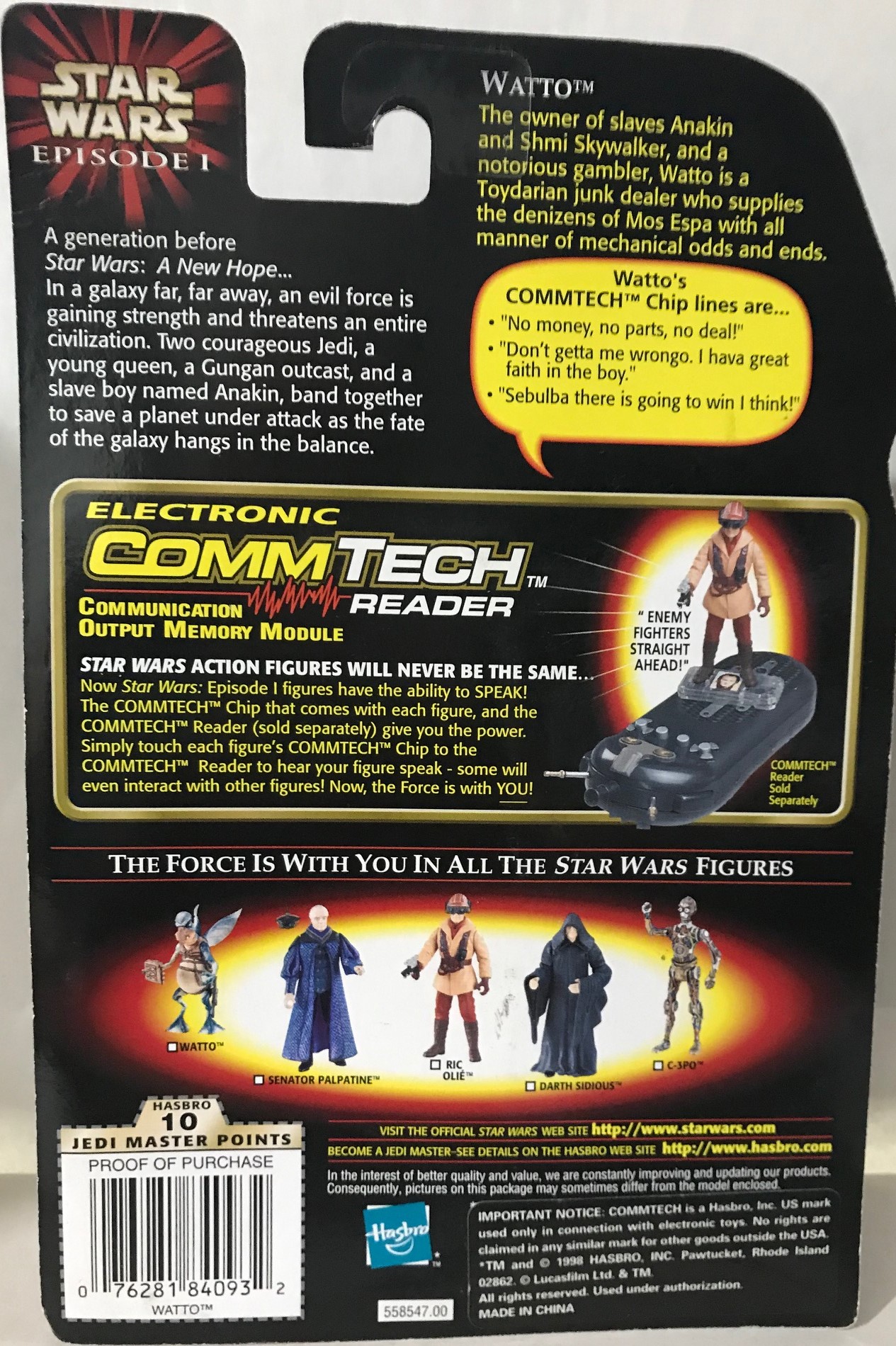 STAR WARS - HASBRO - EPISODE 1 - WATTO - with DataPad and CommTech Chip ...