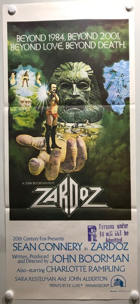 ORIGINAL DAYBILL MOVIE POSTER - ZARDOZ - Sean Connery - X Marks The Shop