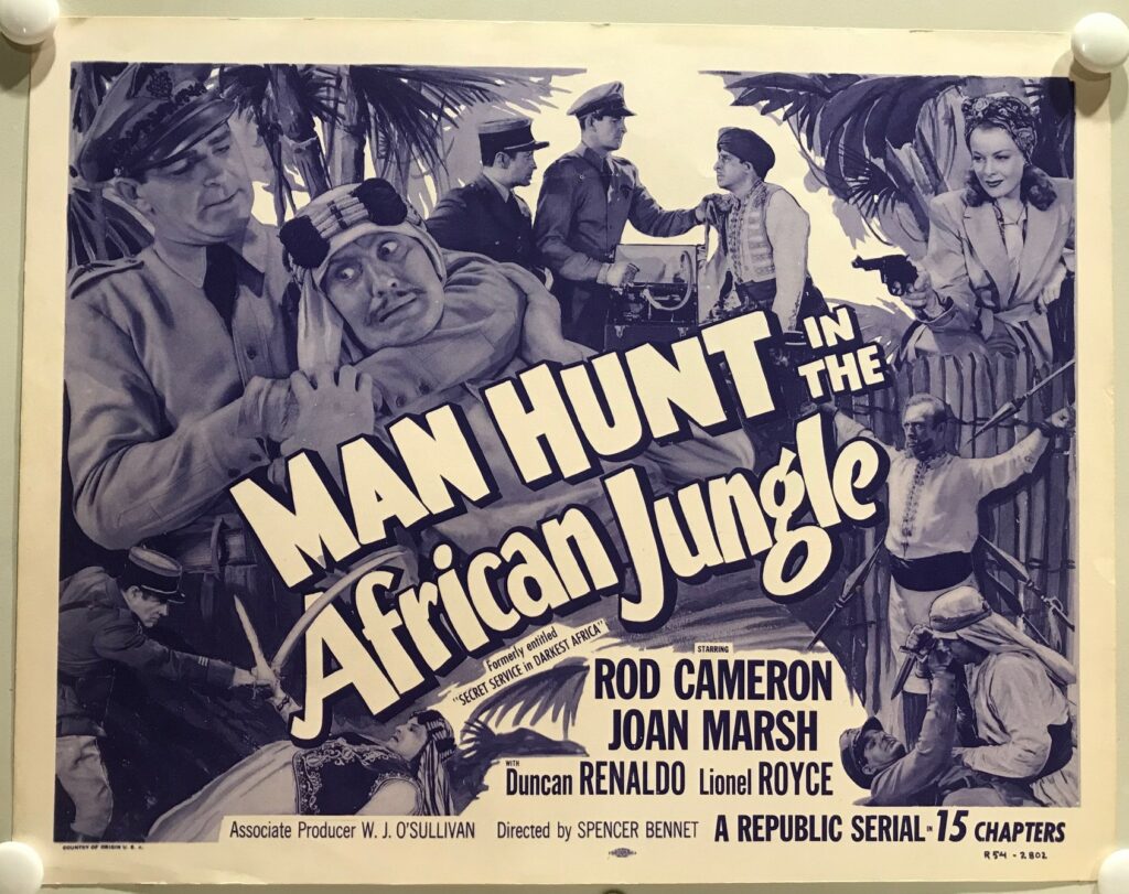ORIGINAL SERIAL LOBBY CARD - MAN HUNT IN THE AFRICAN JUNGLE (a) - R1954 ...