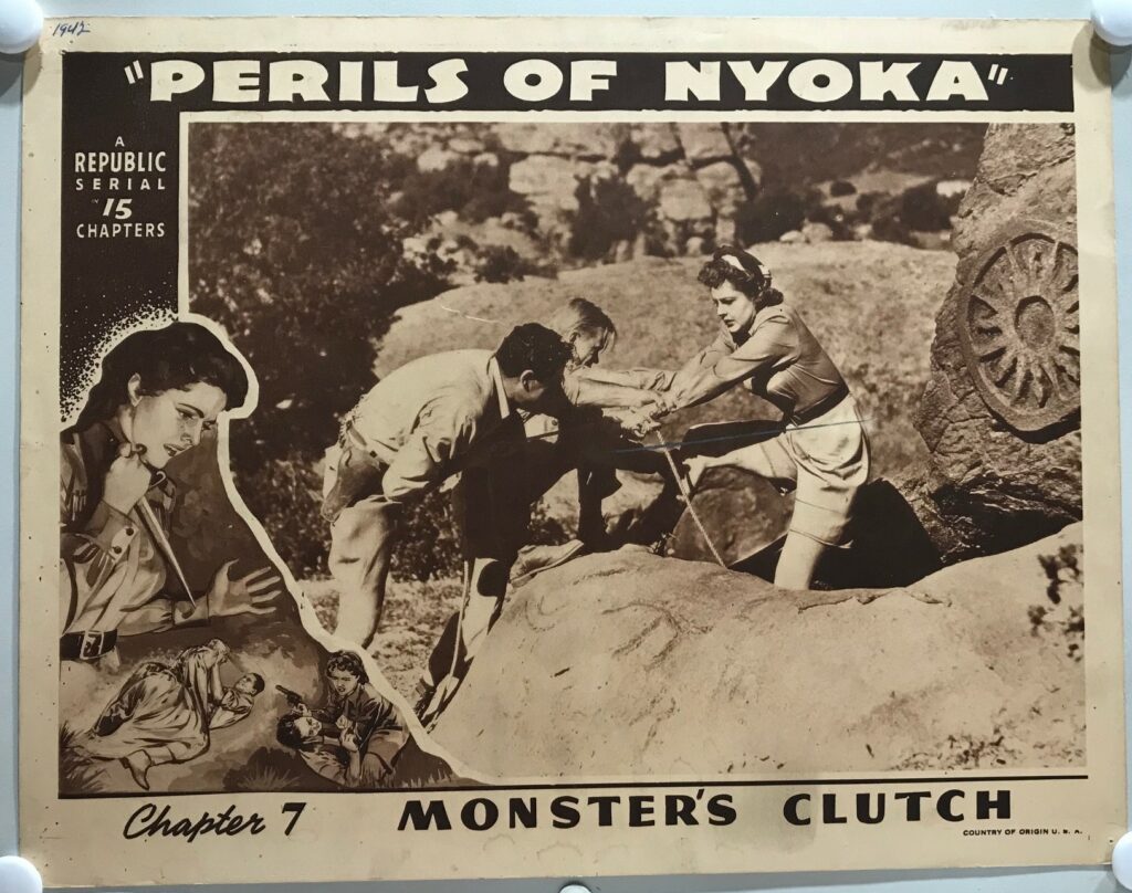 ORIGINAL SERIAL LOBBY CARD - PERILS OF NYOKA - 1942 - scene card - Ch 7 ...