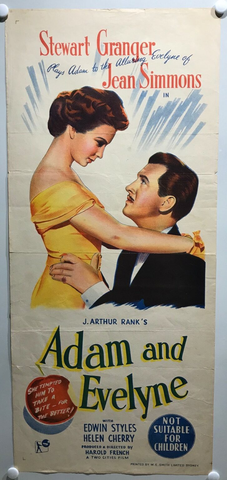 ORIGINAL DAYBILL MOVIE POSTER - ADAM AND EVELYNE - 1971 - Cast: Stewart ...