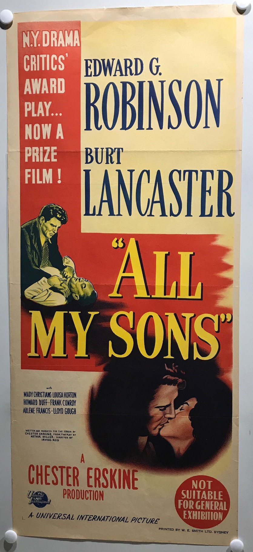 ORIGINAL DAYBILL MOVIE POSTER - ALL MY SONS - 1948 - Cast: Edward G ...