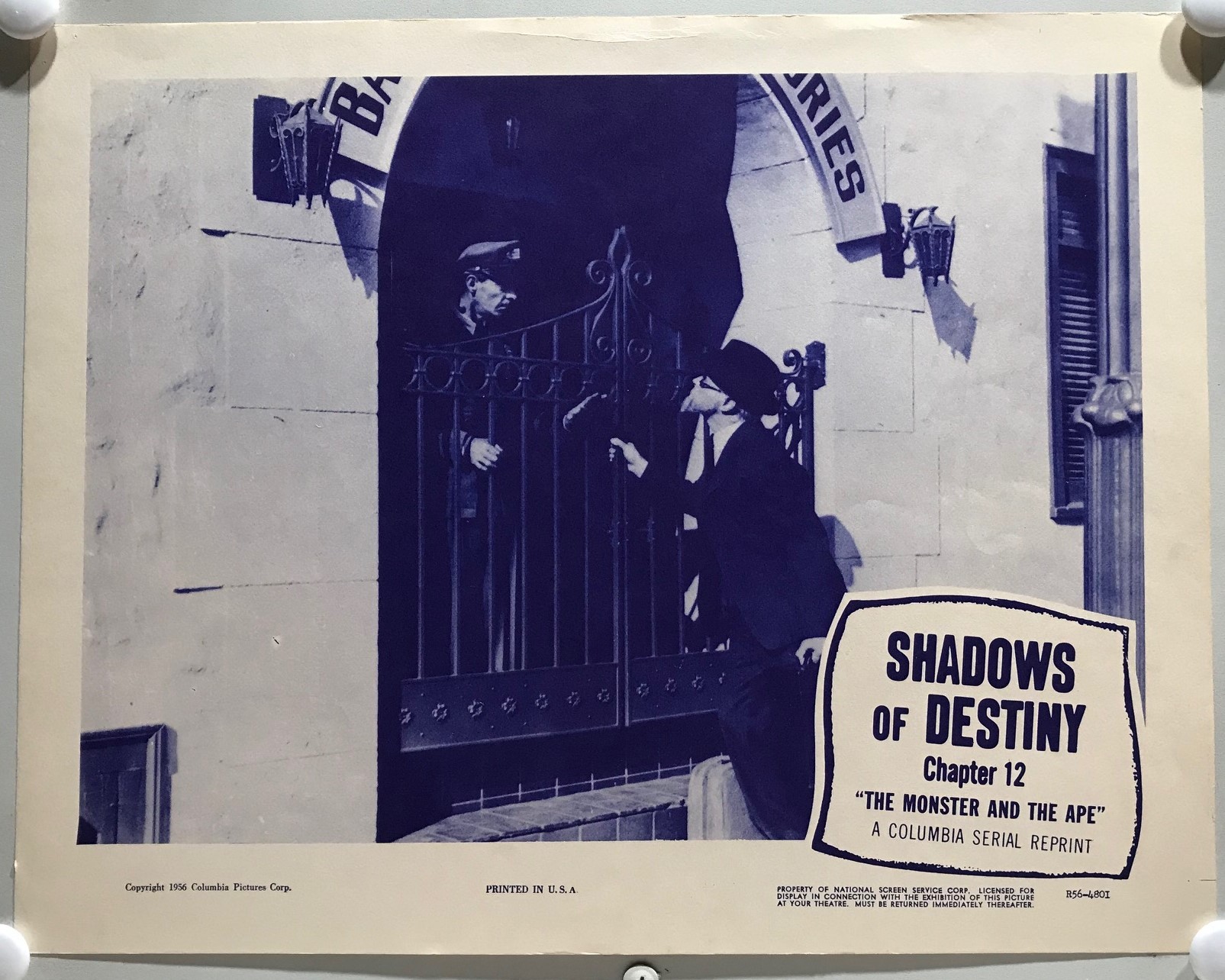 ORIGINAL SERIAL LOBBY CARD - THE MONSTER AND THE APE (d) - R1956 ...