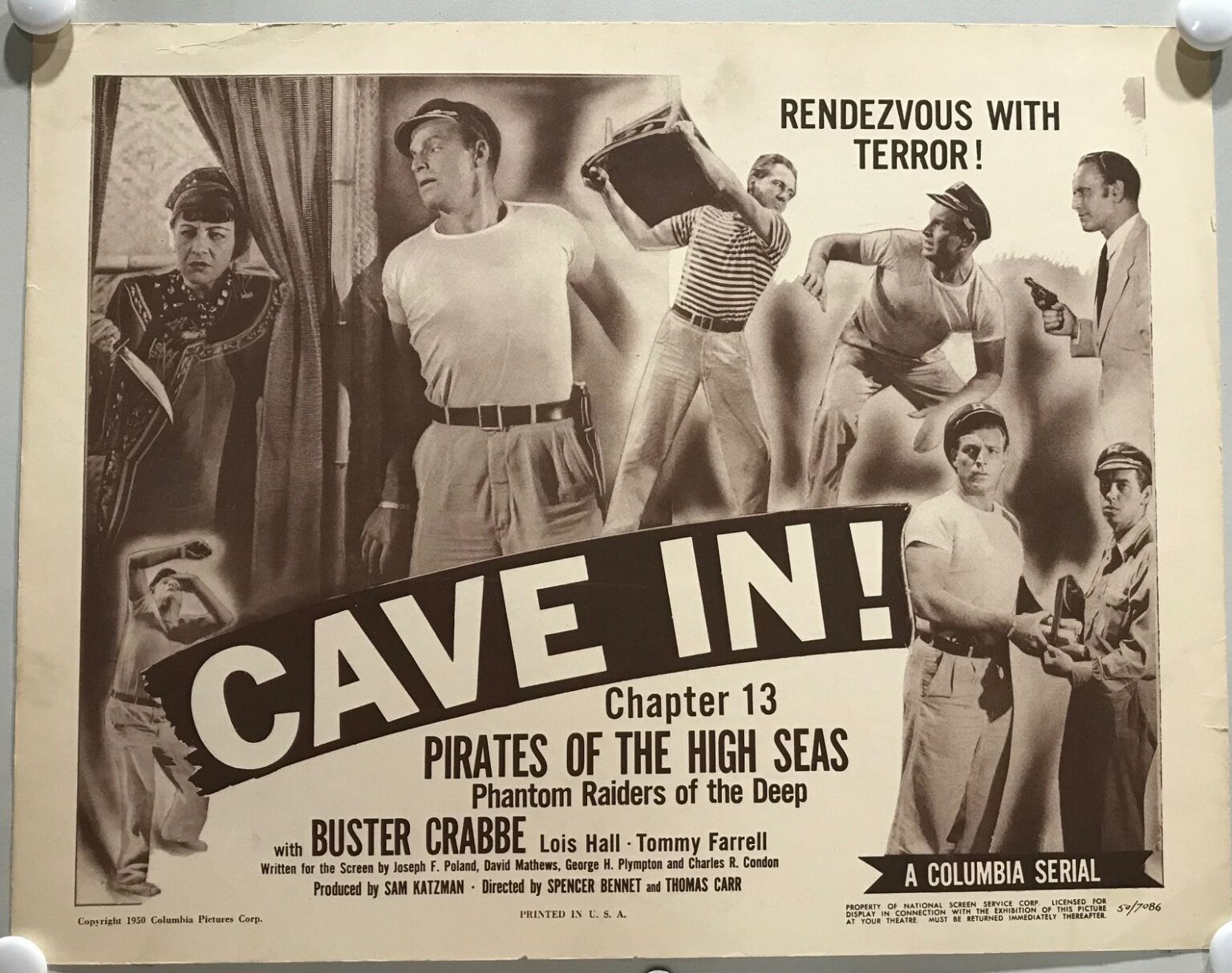 ORIGINAL SERIAL LOBBY CARD - PIRATES OF THE HIGH SEAS - 1950 – title ...
