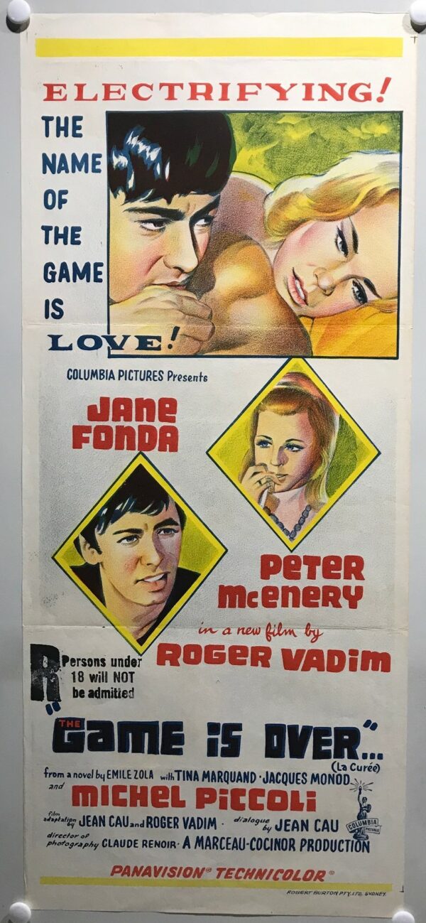 ORIGINAL DAYBILL MOVIE POSTER - GAME IS OVER - 1966 - Jane Fonda ...