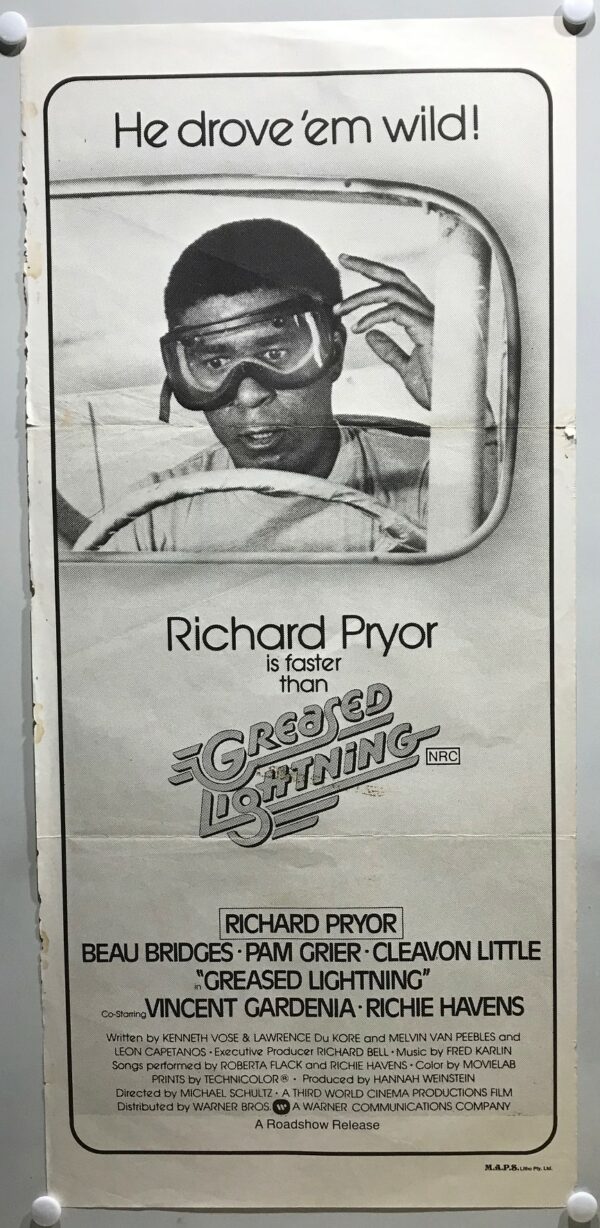 ORIGINAL DAYBILL MOVIE POSTER - GREASED LIGHTNING - 1977 - Cast ...