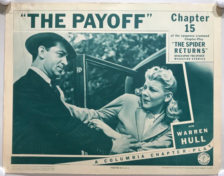 ORIGINAL SERIAL LOBBY CARD - THE SPIDER RETURNS (c) - 1941 – scene card ...