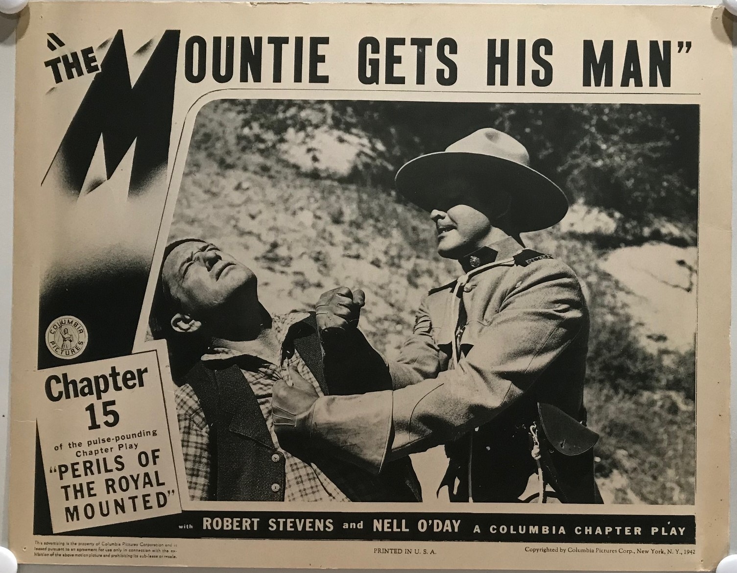 ORIGINAL SERIAL LOBBY CARD - PERILS OF THE ROYAL MOUNTED (j) - 1942 ...