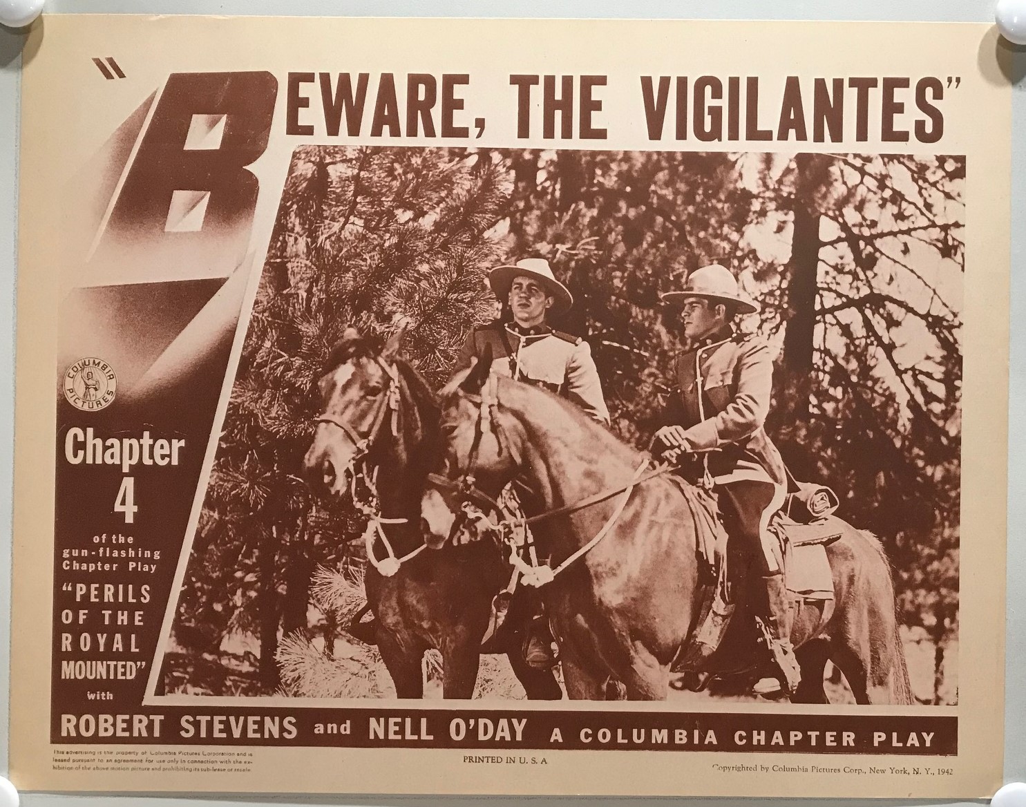 ORIGINAL SERIAL LOBBY CARD - PERILS OF THE ROYAL MOUNTED (o) - 1942 ...