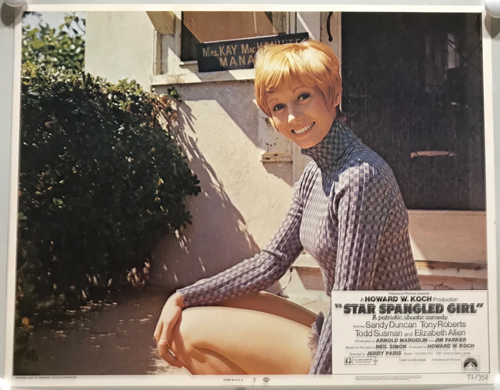 ORIGINAL LOBBY CARDS - STAR SPANGLED GIRL - 1971 - set of 8 - Sandy ...