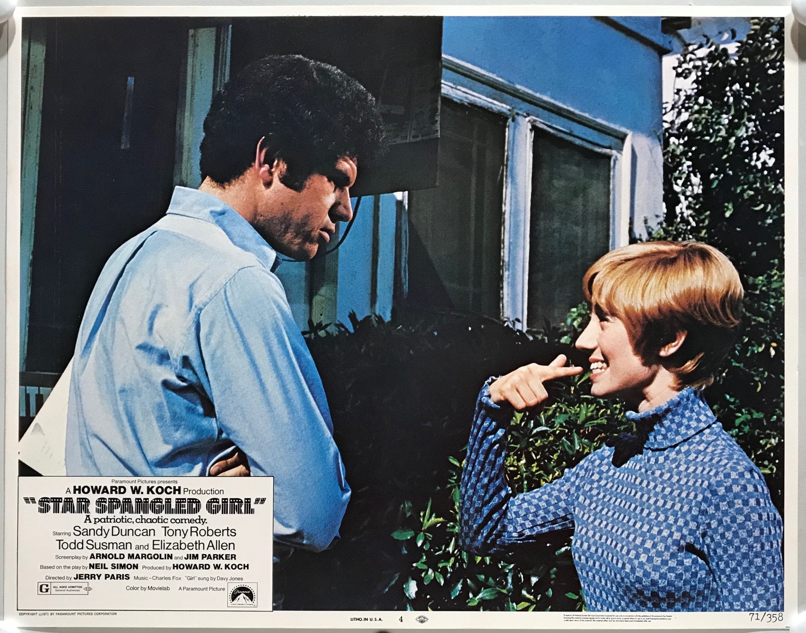 ORIGINAL LOBBY CARDS - STAR SPANGLED GIRL - 1971 - set of 8 - Sandy ...