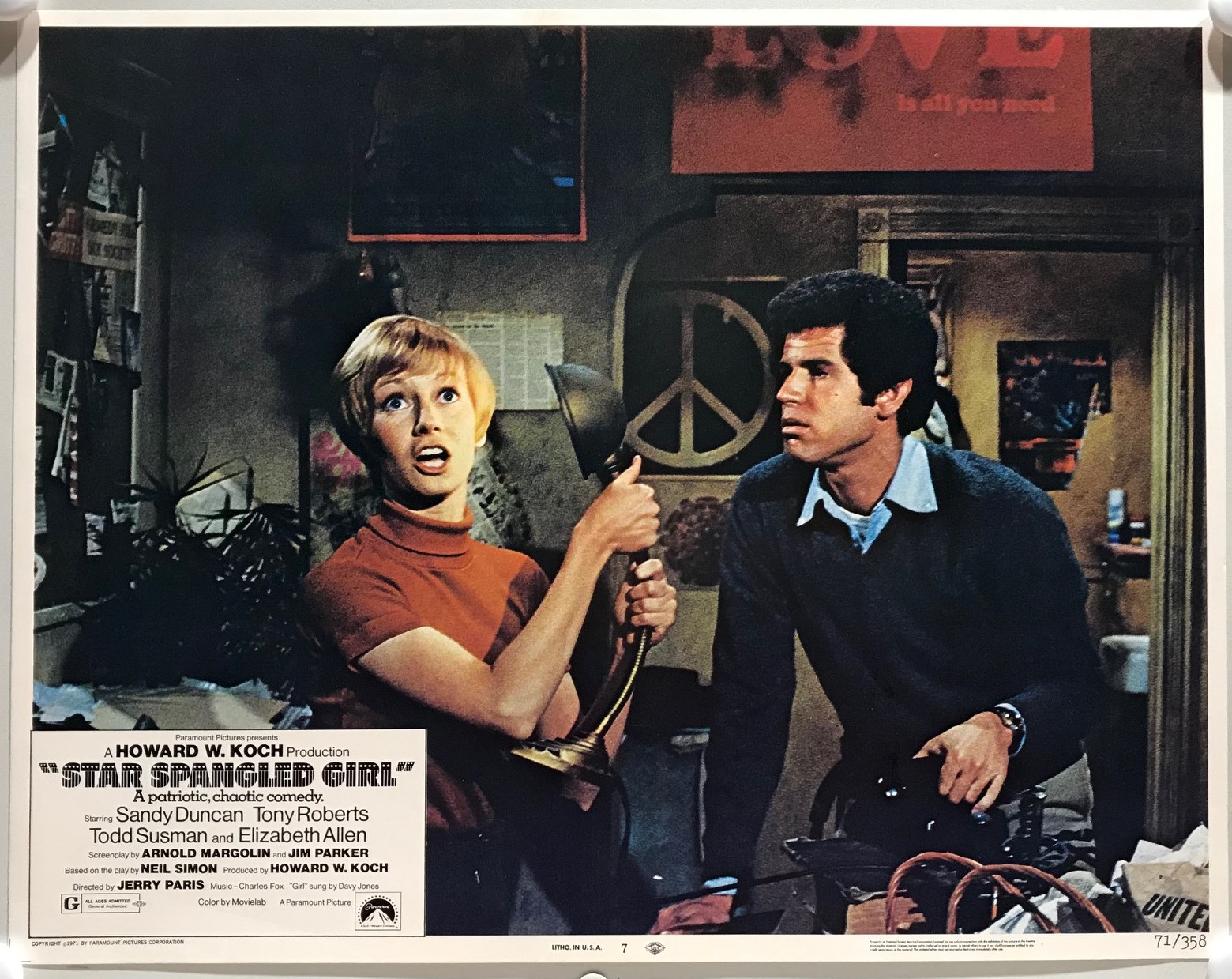 ORIGINAL LOBBY CARDS - STAR SPANGLED GIRL - 1971 - set of 8 - Sandy ...