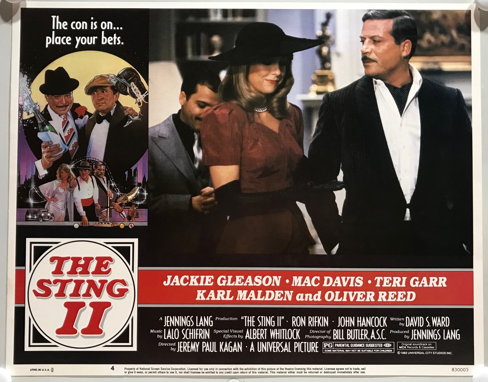ORIGINAL LOBBY CARDS - THE STING II - 1983 - set of 8 - Jackie Gleason, Mac Davis, Teri Garr ...