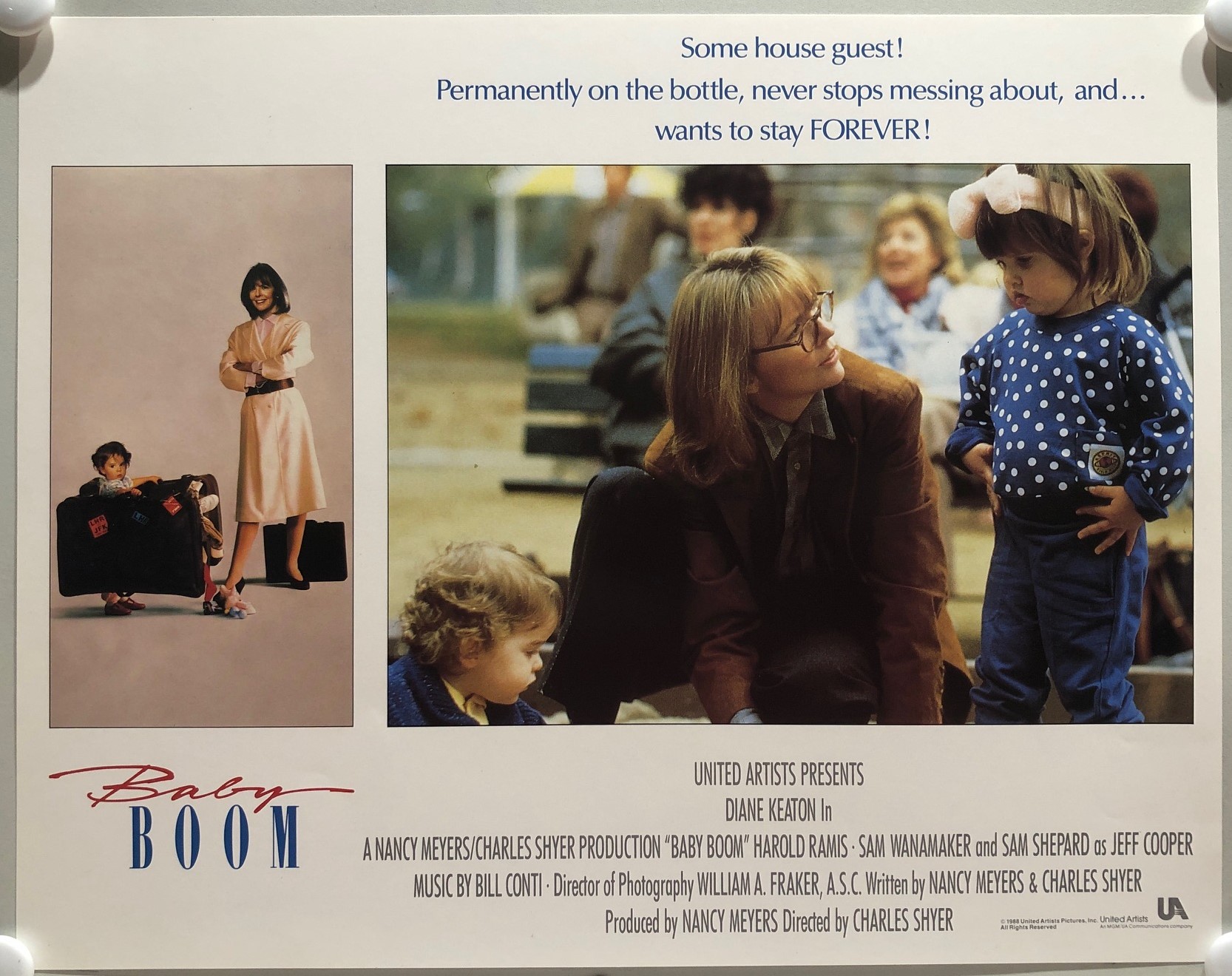 ORIGINAL LOBBY CARDS - BABY BOOM - 1987 - set of 8 - Diane Keaton, Sam Shepard, Harold Ramis ...
