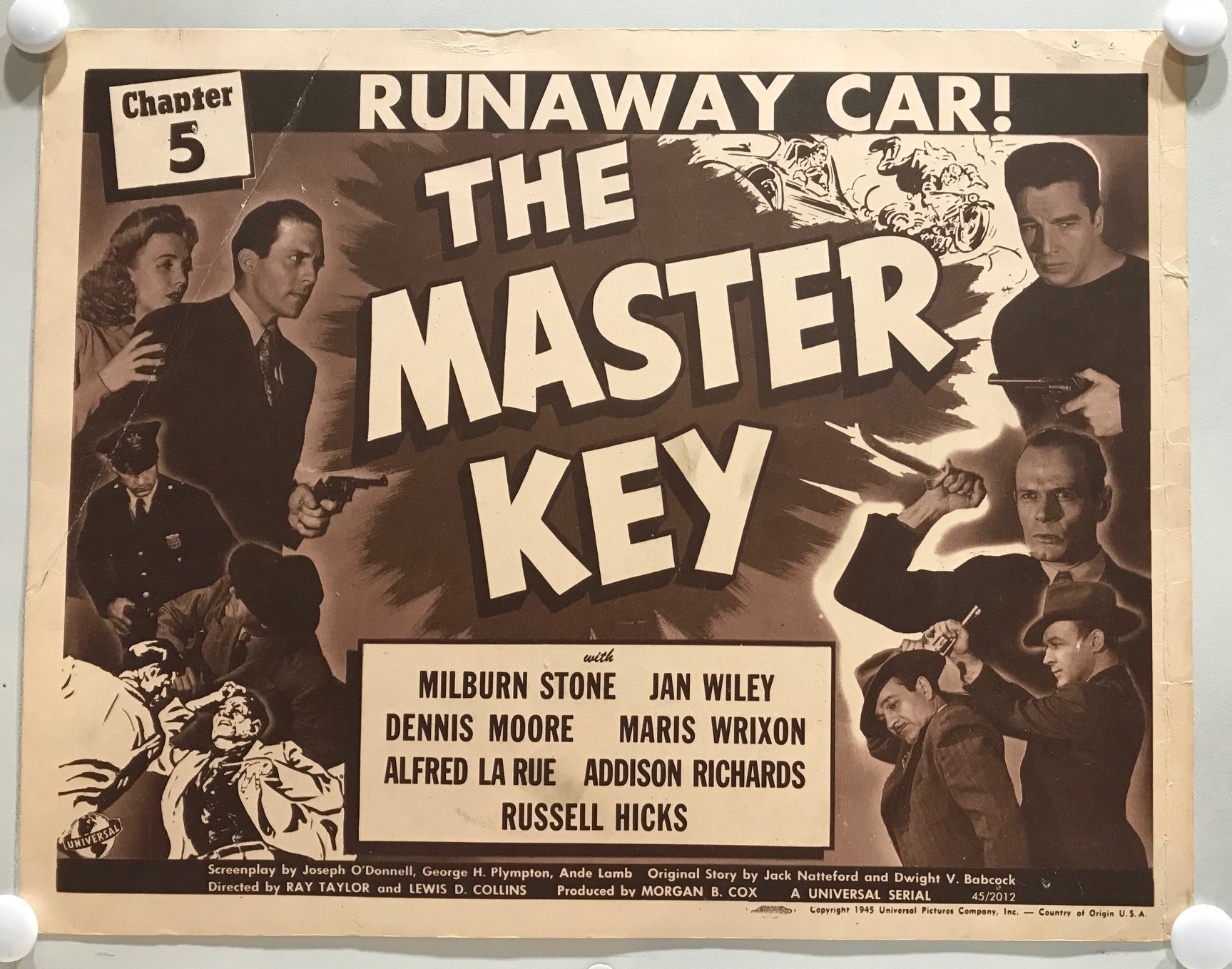 ORIGINAL SERIAL LOBBY CARD - THE MASTER KEY - 1945 - title card - Ch 5 ...