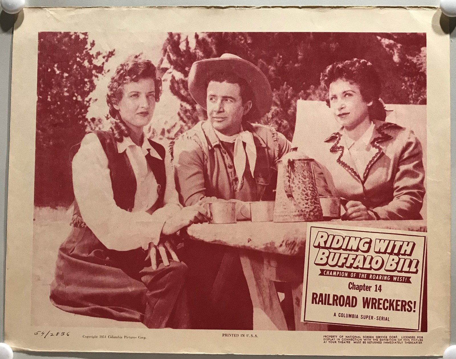 ORIGINAL SERIAL LOBBY CARD - RIDING WITH BUFFALO BILL (b) - 1954 ...