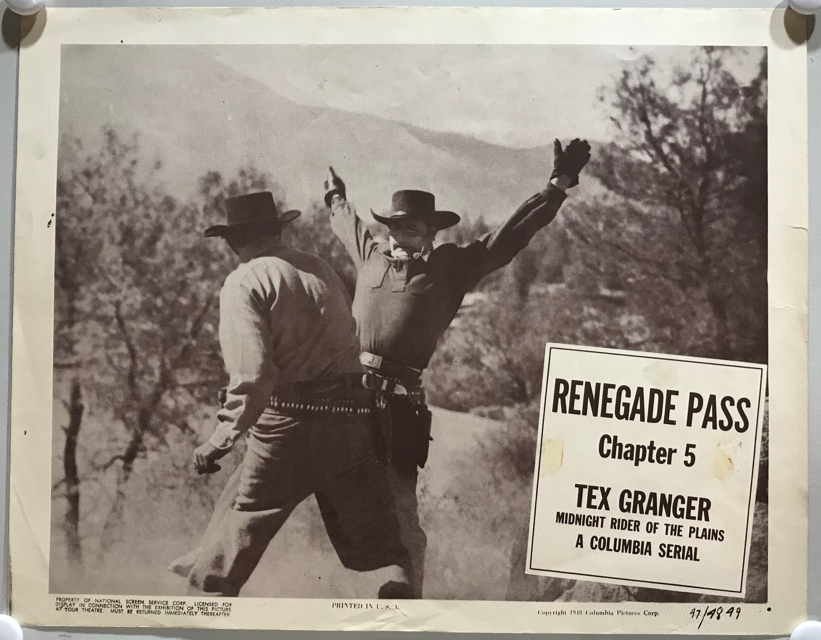 ORIGINAL SERIAL LOBBY CARD - TEX GRANGER: Midnight Rider of the Plains (c) - 1947 – scene card ...