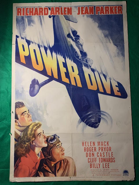 MOVIE POSTER ONE SHEET - USA - POWER DIVE - 1941 - X Marks The Shop