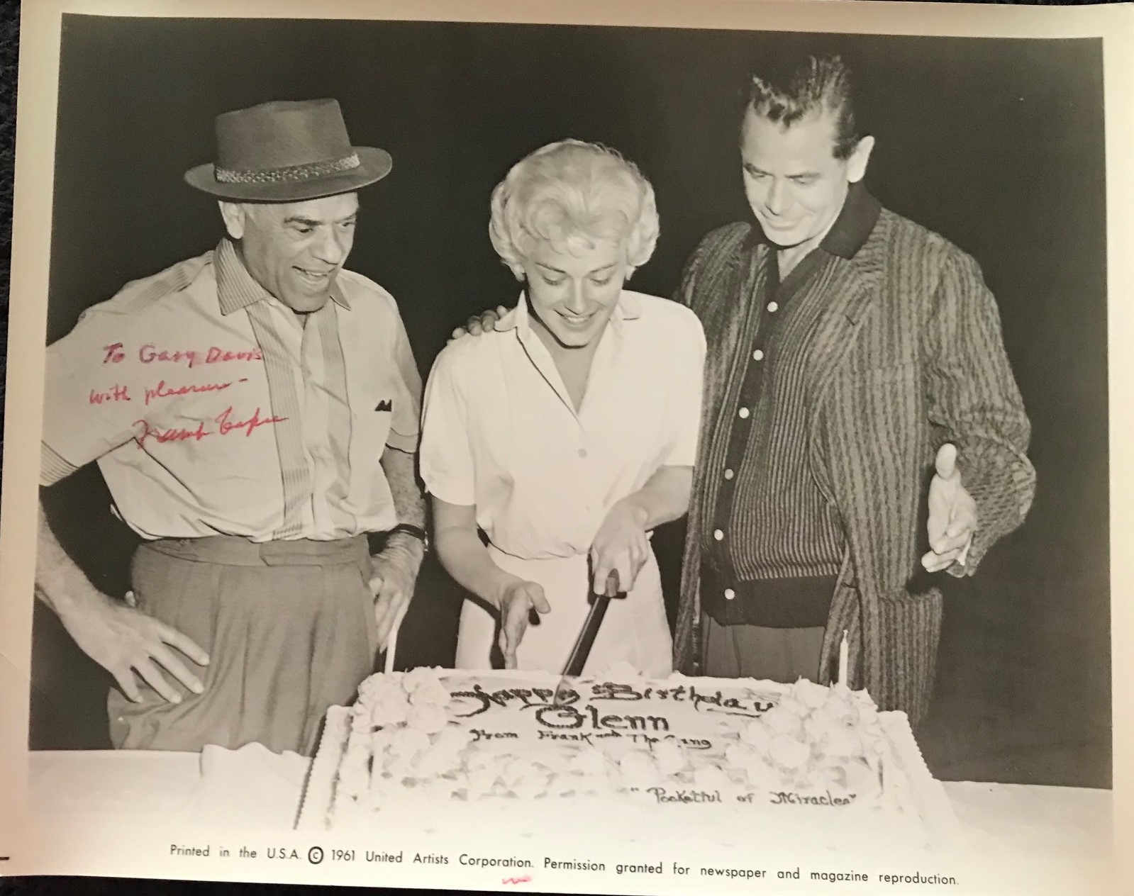 FRANK CAPRA - AUTOGRAPHED 10 x 8 PUBLICITY PHOTOGRAPH on the set of ...