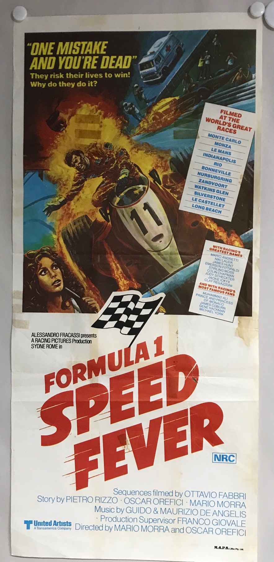 ORIGINAL DAYBILL MOVIE POSTER - SPEED FEVER - Formula One - 1978 - X ...