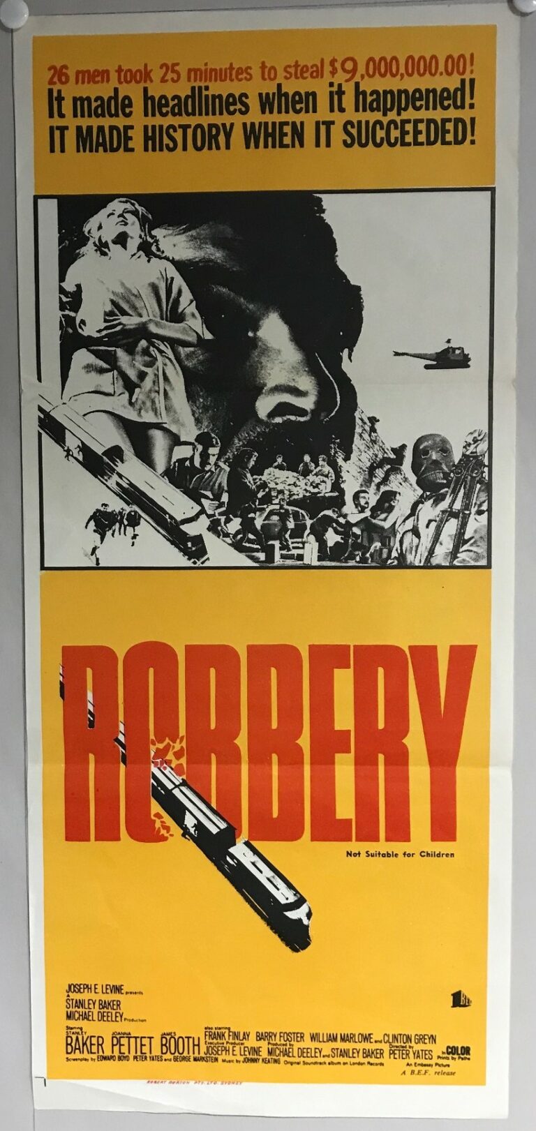 ORIGINAL DAYBILL MOVIE POSTER - ROBBERY - 1967 - X Marks The Shop