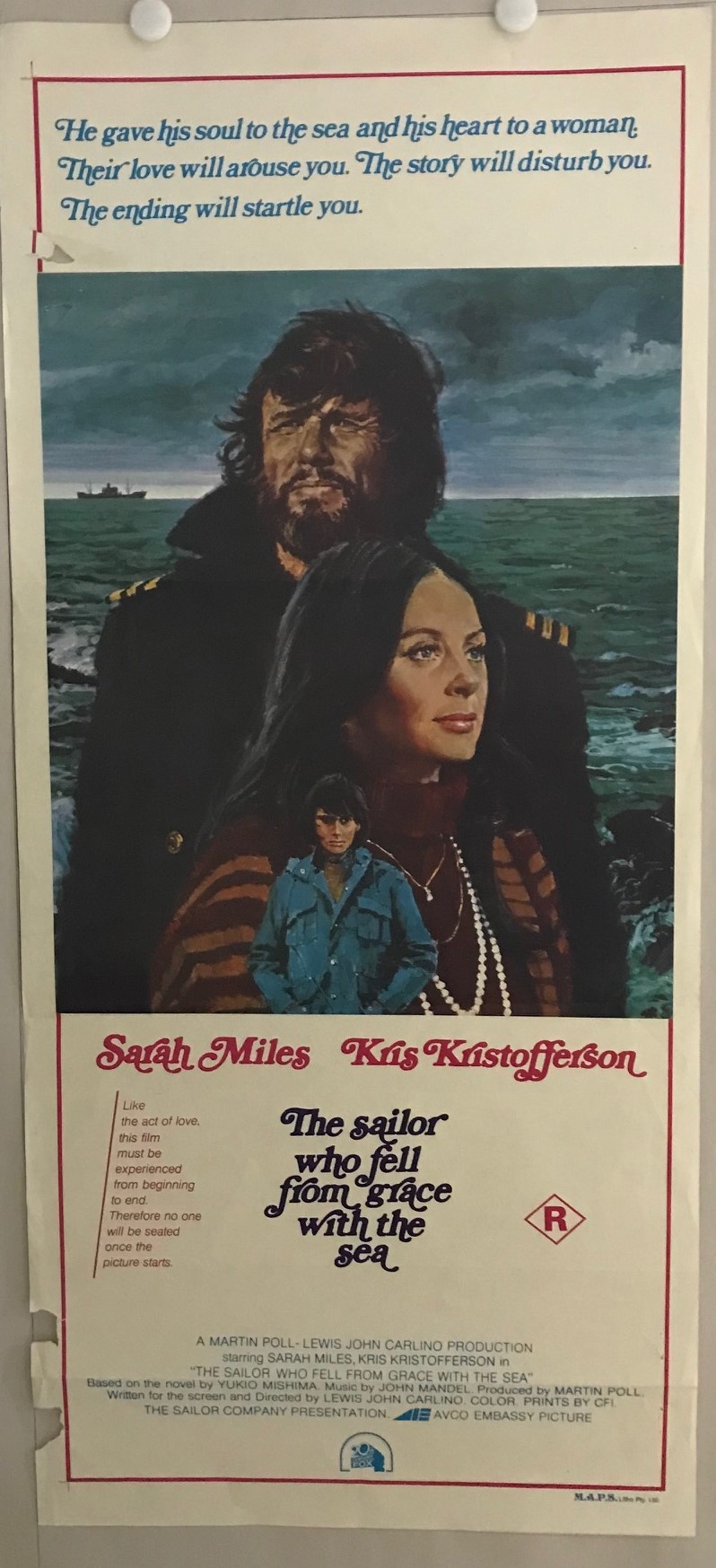 ORIGINAL DAYBILL MOVIE POSTER - THE SAILOR WHO FELL FROM GRACE WITH SEA ...