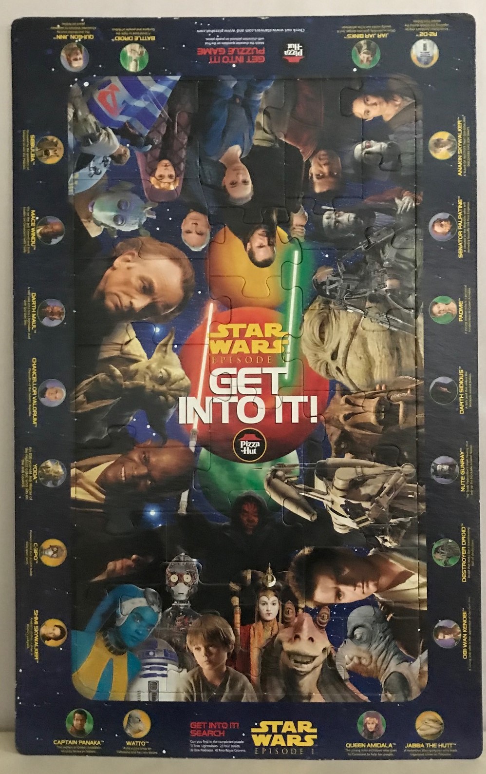 STAR WARS - EPISODE 1 - JIGSAW PUZZLE - GET INTO IT! - PIZZA HUT (b ...