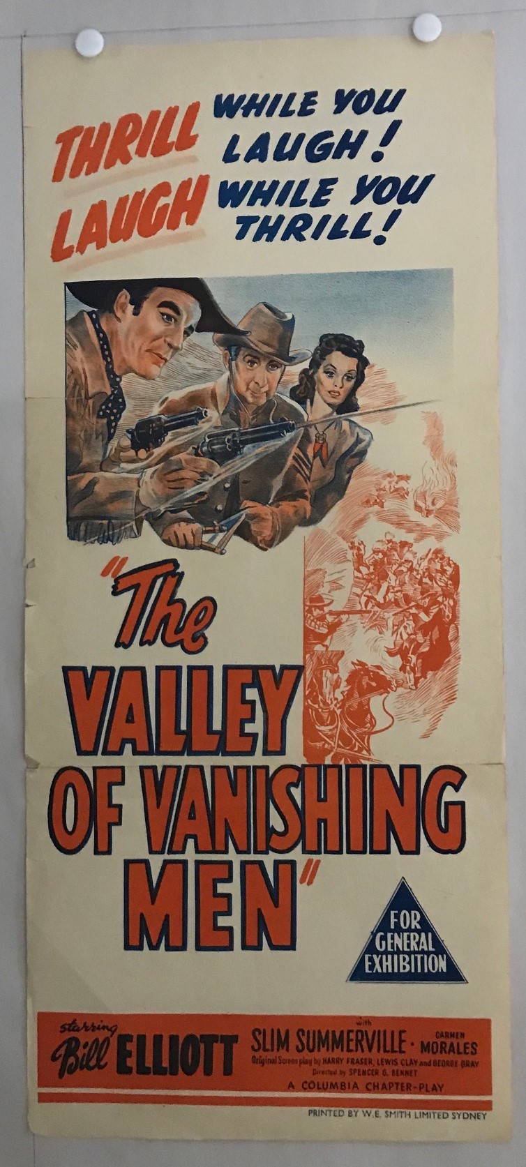ORIGINAL DAYBILL MOVIE POSTER - THE VALLEY OF THE VANISHING MEN - 1942 ...