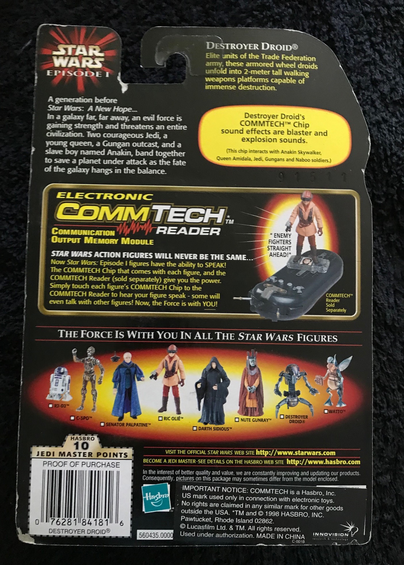 STAR WARS - HASBRO - EPISODE 1 - DESTROYER DROID(a) - with CommTech ...