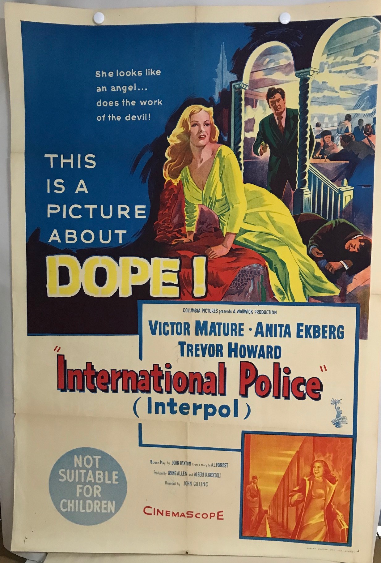 MOVIE POSTER ONE SHEET - AUSTRALIAN - INTERNATIONAL POLICE (b) - 1957 ...