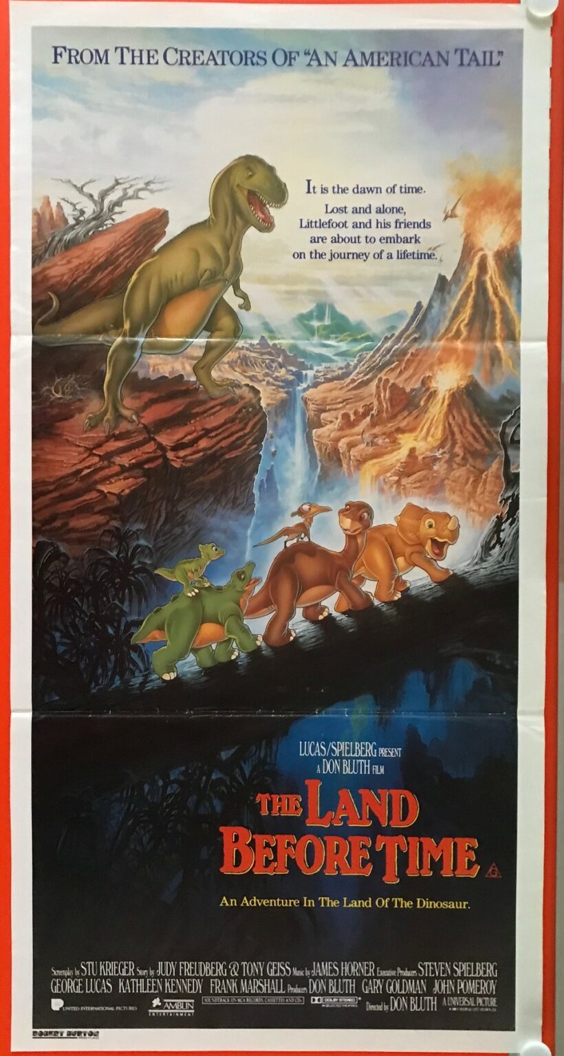 ORIGINAL DAY BILL MOVIE POSTER - THE LAND BEFORE TIME - 1988 - X Marks ...