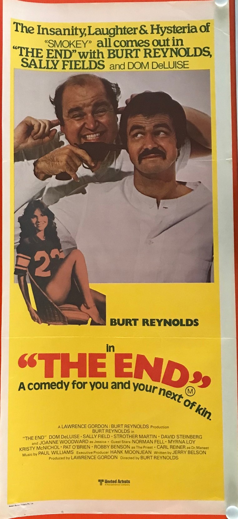 ORIGINAL DAYBILL MOVIE POSTER - THE END (b) - 1981 - X Marks The Shop