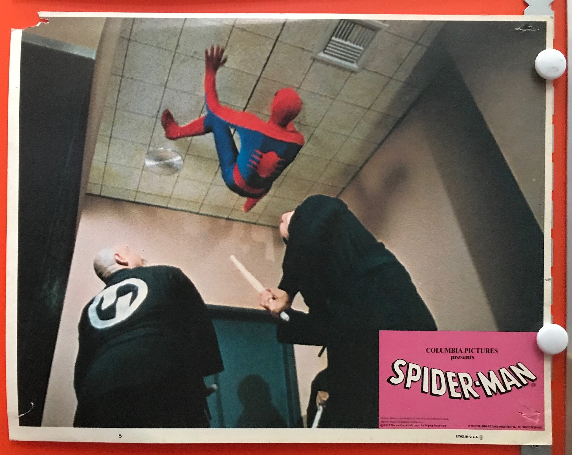 ORIGINAL LOBBY CARD - SPIDER-MAN - 1977 - card# 5 - Nicholas Hammond ...