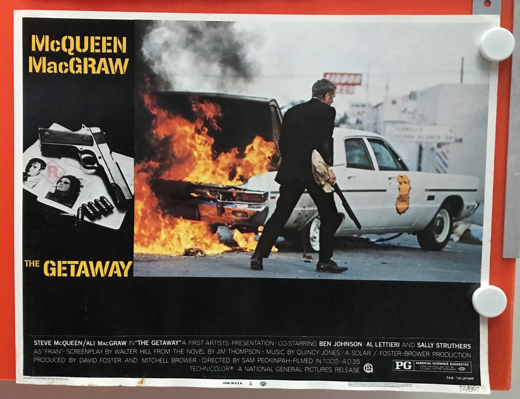 ORIGINAL LOBBY CARD - THE GETAWAY - 1972 - card# 5 - Steve McQueen, Ali ...